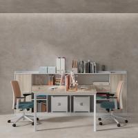 China Finance Office Desk and Chair Combination 6-4 Person Seat Modern Screen Booth W3600xD1200xH1005 for sale