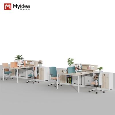 China Modern 6-Seat Staff Workstation Desk with Card Holders 3600x1200mm Office Furniture for sale
