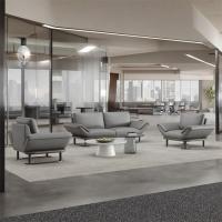 China Modern Three-Seater Office Leather Sofa for Reception and Waiting Area MG346 for sale