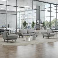 China Modern Three-Seater Office Leather Sofa for Reception and Waiting Area MG346 for sale