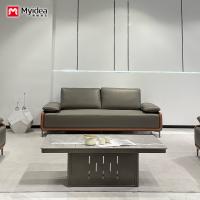 China Modern Leather Office Sofa Set with Coffee Table for Boss Room VIP Reception Area for sale