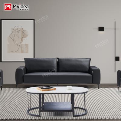 China Modern Leather Office Modular Sofa for Hotel Living Room Customizable 3-Seat for sale