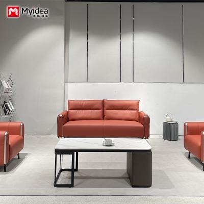 China Modern Leather Office Sofa Set for Boss Reception Hotel School Furniture ISO9001 for sale