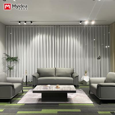 China Modern Office Leather Sofa Set for Reception Waiting Area with Coffee Table MG549 for sale