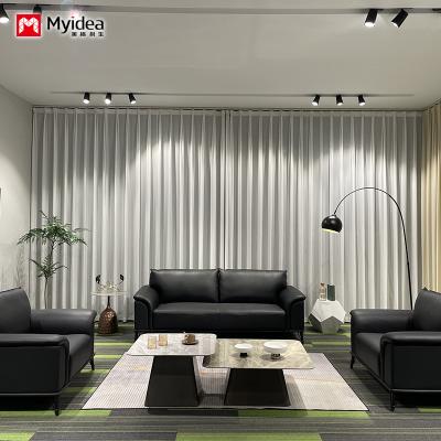 China Modern Office Leather Sofa 3-Seat Reception Waiting Area Furniture MG550 for sale