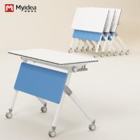 China Foldable Steel Leg Training Table 3600x1200mm with Learning Board Single Person Conference Desk for sale