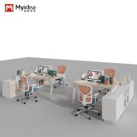 China Lockable Two Person Office Desk with Cabinet 3600x1200mm E0 Particle Board Computer Desk for sale