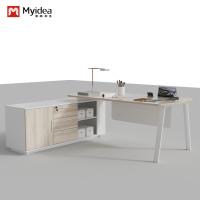 China L Shaped Executive Desk 1800mm E0 Particle Board Modern Office Manager Desk with Storage for sale
