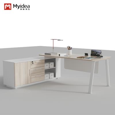 China L Shaped Executive Desk 1800mm E0 Particle Board Modern Office Manager Desk with Storage for sale