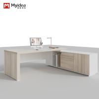 China Modern L-Shaped Executive Desk 1800x1600mm E0 Particle Board Office Furniture for sale