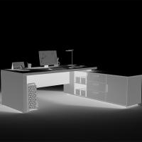 China Modern L-Shaped Executive Desk 1800x1600mm E0 Particle Board Office Furniture for sale