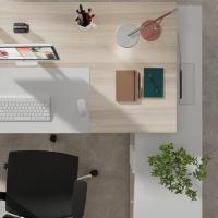 China Modern L-Shaped Executive Desk 1800x1600mm E0 Particle Board Office Furniture for sale