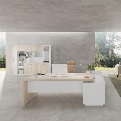 China Modern L-Shaped Executive Desk 1800x1600mm E0 Particle Board Office Furniture for sale