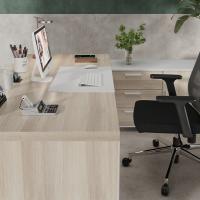 China Modern L-Shaped Executive Desk 1800x1600mm E0 Particle Board Office Furniture for sale