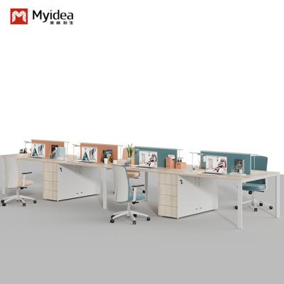 China Modern 4-Person Office Desk with Drawers and Screen 3600x1200mm E0 Particle Board for sale