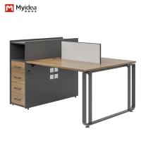 China Two Person Four Drawer Office Desk 1200x1200mm Bright Color Screen Modern Workstation for sale
