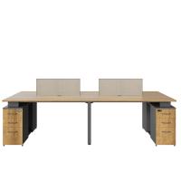 China Two Person Office Desk with Drawers 1200x1200mm Large Capacity Storage Computer Desk for sale