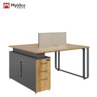 China Two Person Office Desk with Drawers 1200x1200mm Large Capacity Storage Computer Desk for sale