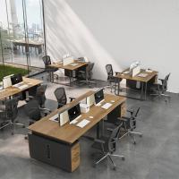 China Two Person Office Desk with Drawers 1200x1200mm Large Capacity Storage Computer Desk for sale