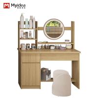 China Compact Apartment Dressing Table with Stool 550x530x840mm Makeup Storage Desk for sale