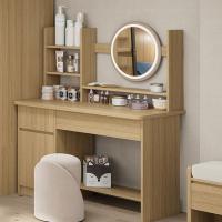 China Compact Apartment Dressing Table with Stool 550x530x840mm Makeup Storage Desk for sale