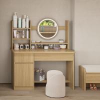 China Compact Apartment Dressing Table with Stool 550x530x840mm Makeup Storage Desk for sale