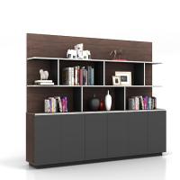 China Office Back Cabinet Multi Functional Light Industry Wrapped Edge Design Book Display 1800mm for sale