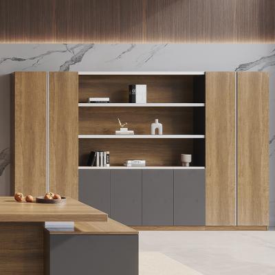 China Large Office Back Cabinet with Aluminum Alloy Edging 1800mm Book Display Storage for sale