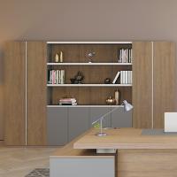China Large Office Back Cabinet with Aluminum Alloy Edging 1800mm Book Display Storage for sale