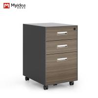 China Lockable Mobile File Cabinet with P2 E0 Grade MFC Board 3 Drawer Office Storage for sale
