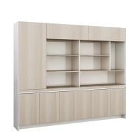 China Wooden Grid File Cabinet Floor Display Storage Cabinet Office Bookshelf 3 Shelf 120cm for sale