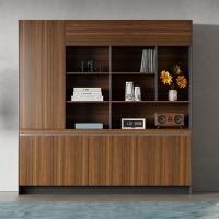 China Wooden Grid File Cabinet Floor Display Storage Cabinet Office Bookshelf 3 Shelf 120cm for sale