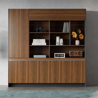 China Wooden Grid File Cabinet Floor Display Storage Cabinet Office Bookshelf 3 Shelf 120cm for sale