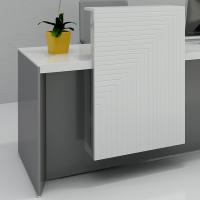 China White Glossy Front Desk Reception Counter for Hotel Lobby Commercial Use 120cm for sale