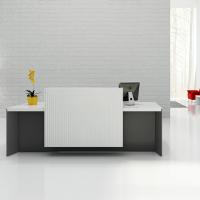 China White Glossy Front Desk Reception Counter for Hotel Lobby Commercial Use 120cm for sale