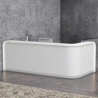 China Texture Artificial Stone Countertop Front Desk Hotel Reception Desk Curved Modern 120cm for sale