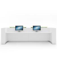 China Modern Marble Reception Desk 160cm Hotel Lobby Cashier Counter Office Furniture for sale