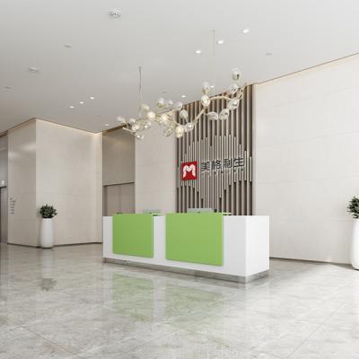 China Modern Marble Reception Desk 160cm Hotel Lobby Cashier Counter Office Furniture for sale