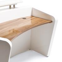 China Modern Marble Top Reception Desk 160cm Curved Front Desk for Hotel Lobby Office for sale