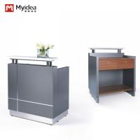 China Modern Artificial Stone Reception Desk with Baking Paint Finish 180cm for sale