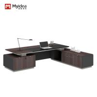 China Modern L-Shaped Executive Desk 2300mm with Storage Cabinet E0 Particle Board for sale