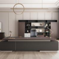 China Modern L-Shaped Executive Desk 2300mm with Storage Cabinet E0 Particle Board for sale