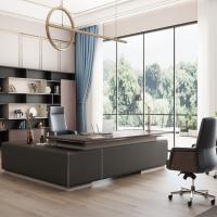 China Modern L-Shaped Executive Desk 2300mm with Storage Cabinet E0 Particle Board for sale