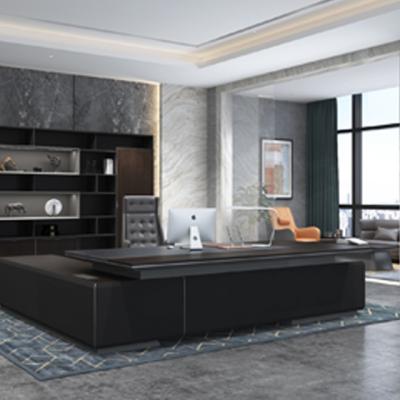 China Modern L-Shaped Executive Desk 2300mm with Filing Cabinet E0 Particle Board Office Furniture for sale