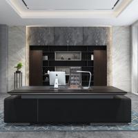 China Modern L-Shaped Executive Desk 2300mm with Filing Cabinet E0 Particle Board Office Furniture for sale
