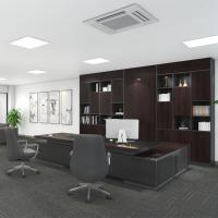 China Modern L-Shaped Executive Desk 2300mm with Filing Cabinet E0 Particle Board Office Furniture for sale