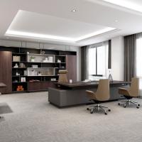 China Modern L-Shaped Executive Desk 2300mm with Filing Cabinet E0 Particle Board Office Furniture for sale
