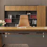 China Modern Wooden Office Boss Desk with File Cabinet and Bookshelf Storage 3 Year Warranty for sale