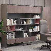 China Modern Wooden Office Boss Desk with File Cabinet and Bookshelf Storage 3 Year Warranty for sale