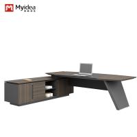China Modern L-Shaped Executive Desk 2300mm E0 Particle Board Office Furniture for sale